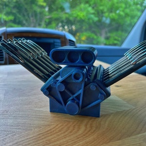 V12 Engine Block Pen Holder / V12 Engine Enthusiast Lover / V12 Pencil ...