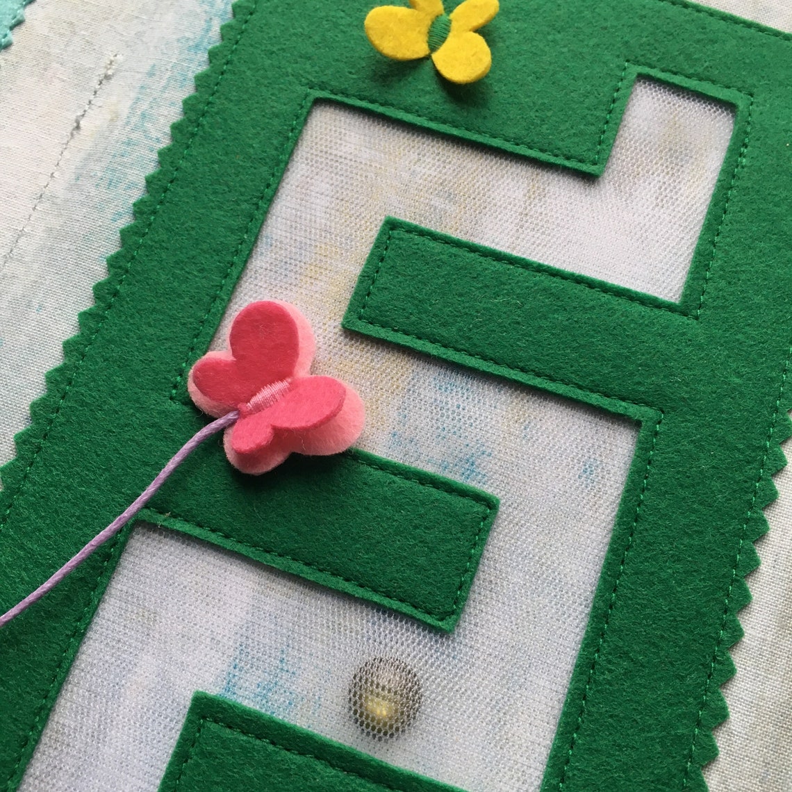 Quiet Book Finger Labyrinth Felt, Marble Fabric Maze, Gift for Children ...