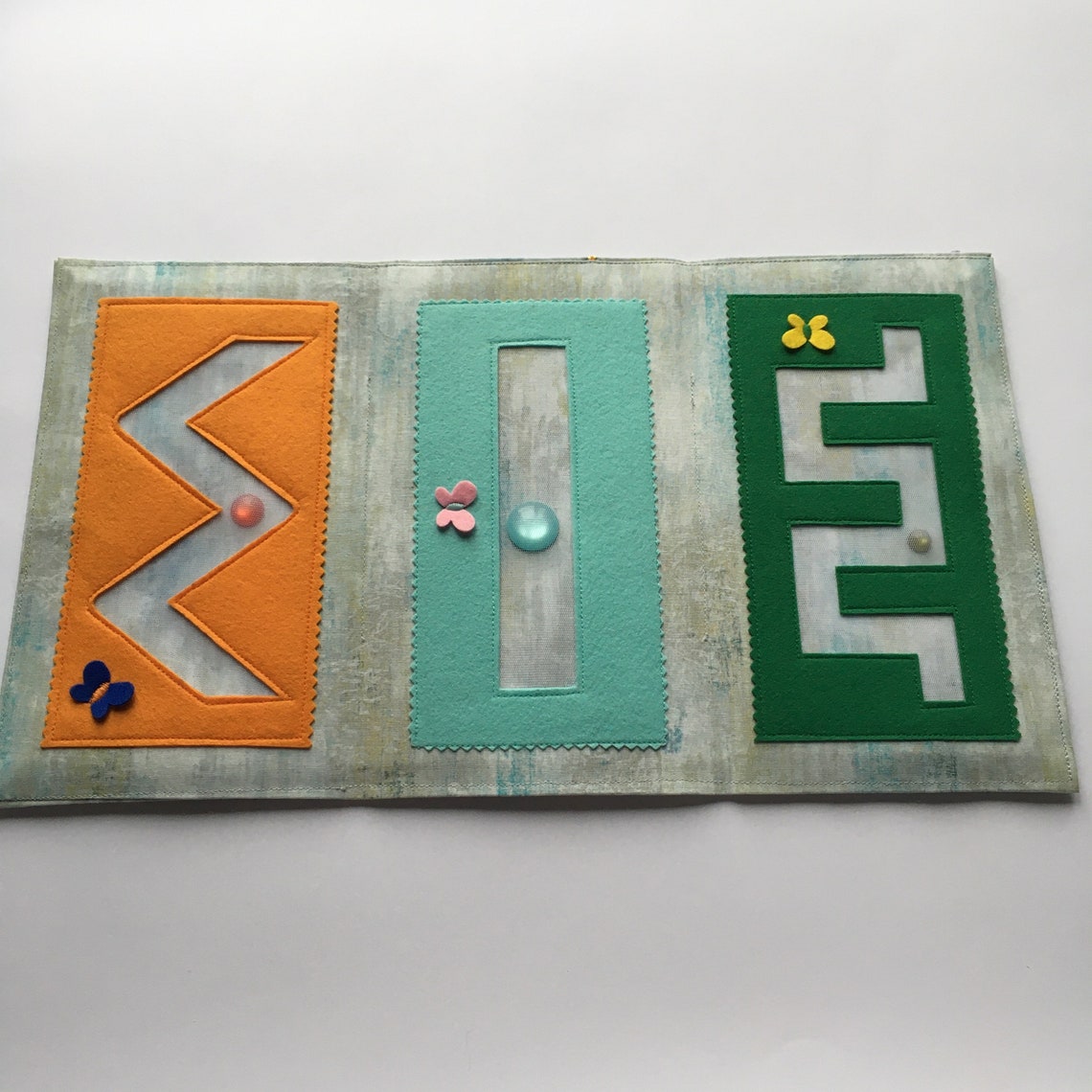 Quiet Book Finger Labyrinth Felt, Marble Fabric Maze, Gift for Children ...