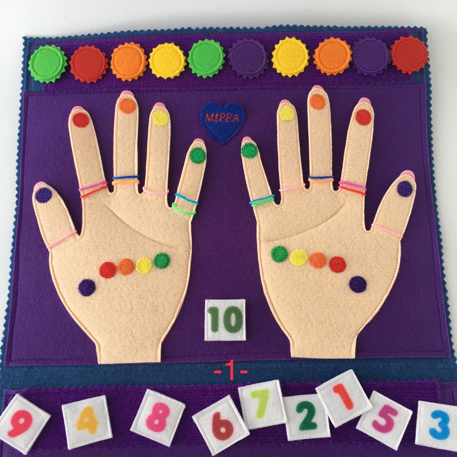 Developmental Play and Learning Mat Made of Felt Counting on Fingers ...