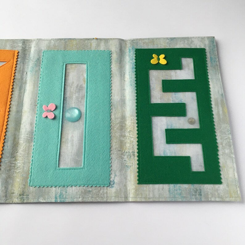 Quiet Book Finger Labyrinth Felt, Marble Fabric Maze, Gift for Children ...
