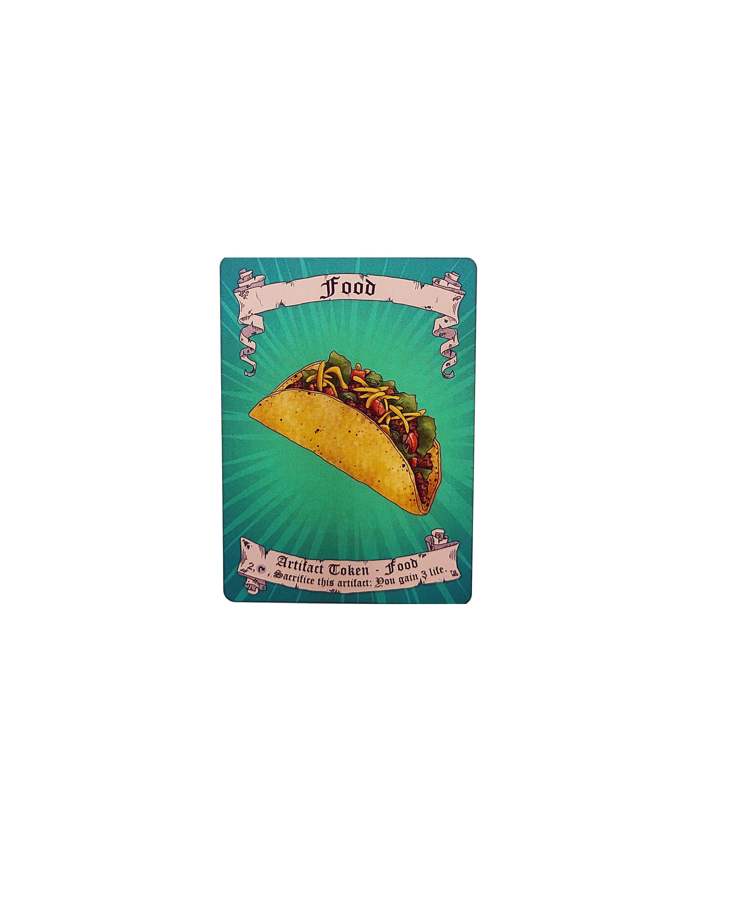 Ficha de comida taco de Magic the Gathering - Etsy México