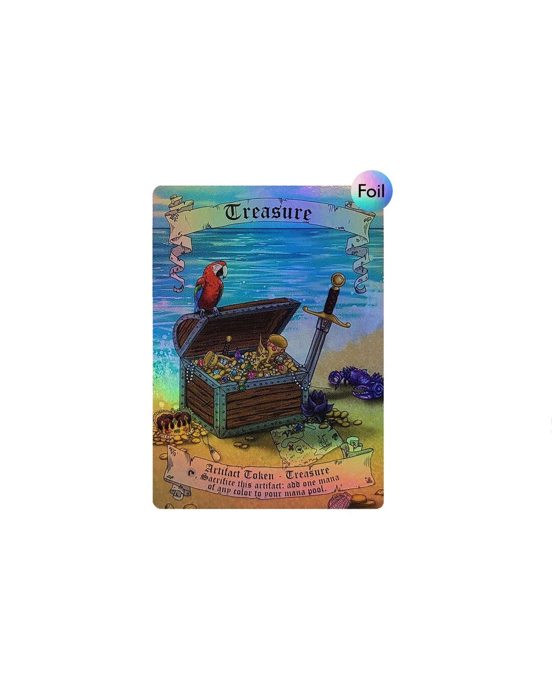 Magic the Gathering Treasure Token - Beach (foil Version) - Etsy