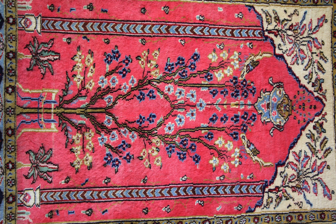 Vintage Prayer Rug Unique Prayer Rug One of a Kind Soft - Etsy