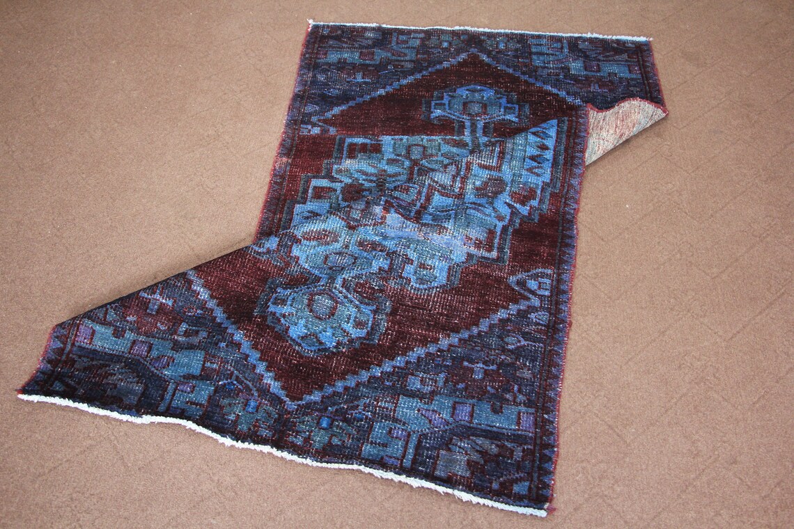 96 cm x 171 cm/3.1' x 5.6' unique blue rug vintage | Etsy