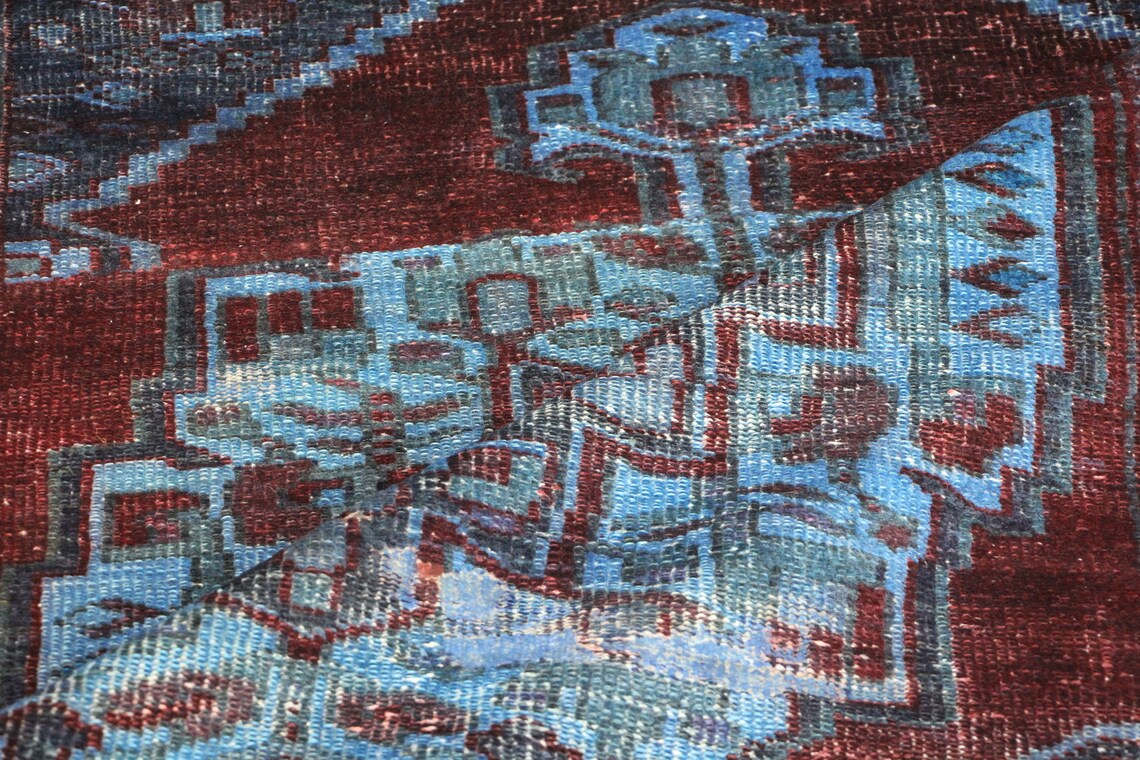 96 cm x 171 cm/3.1' x 5.6' unique blue rug vintage | Etsy