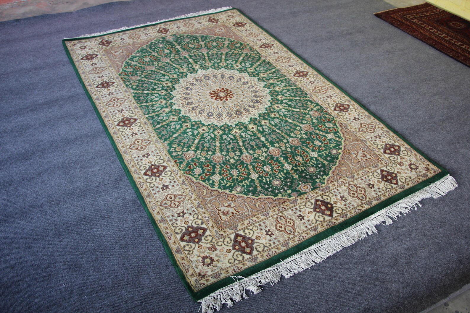 Green Area Rug Oriental Rug Green Living Room Rug Wool and - Etsy