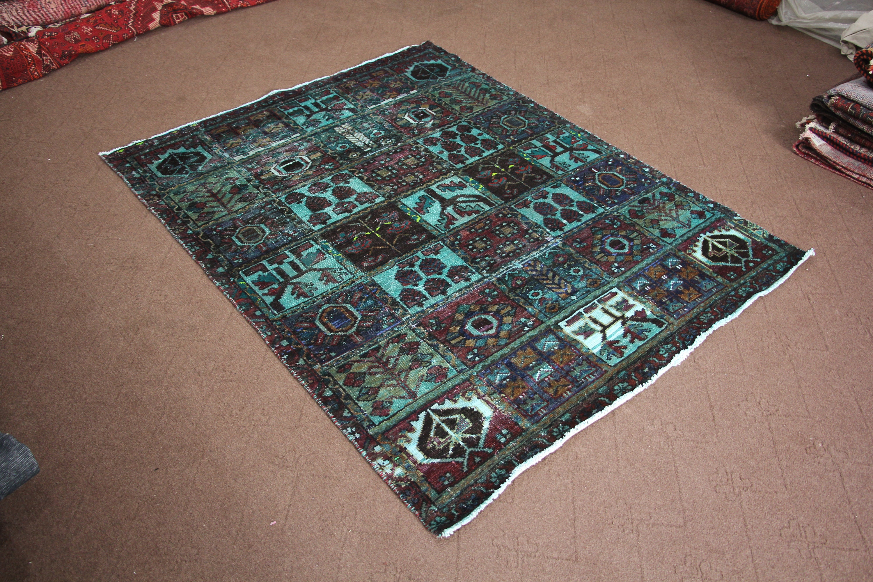 4x5 Area Rug Compartment Rug. Size: 128 Cm X 157 Cm/ 4.2' - Etsy