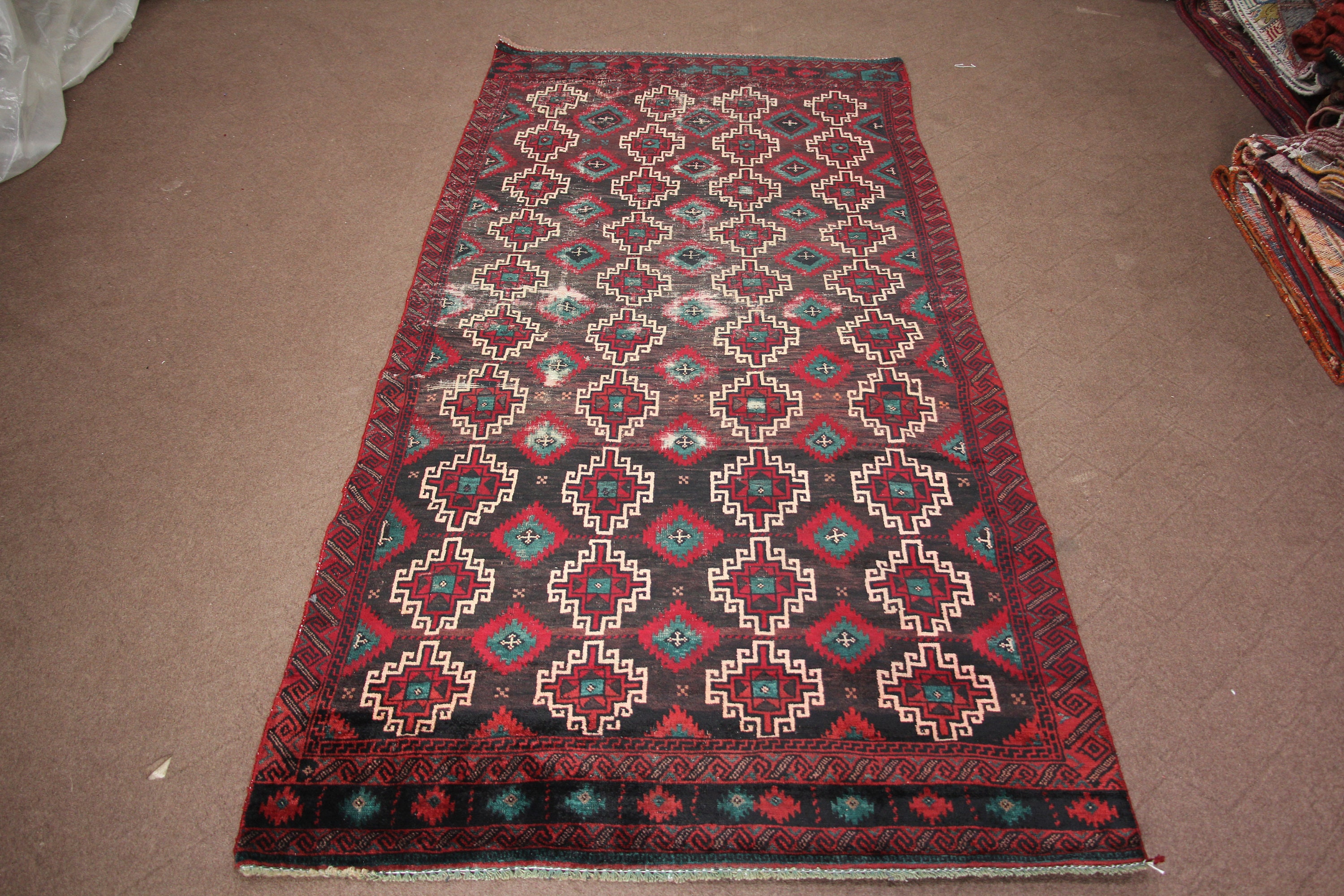 118 cm x 257 cm/3.9' x 8.4' Faded rug distressed rug | Etsy