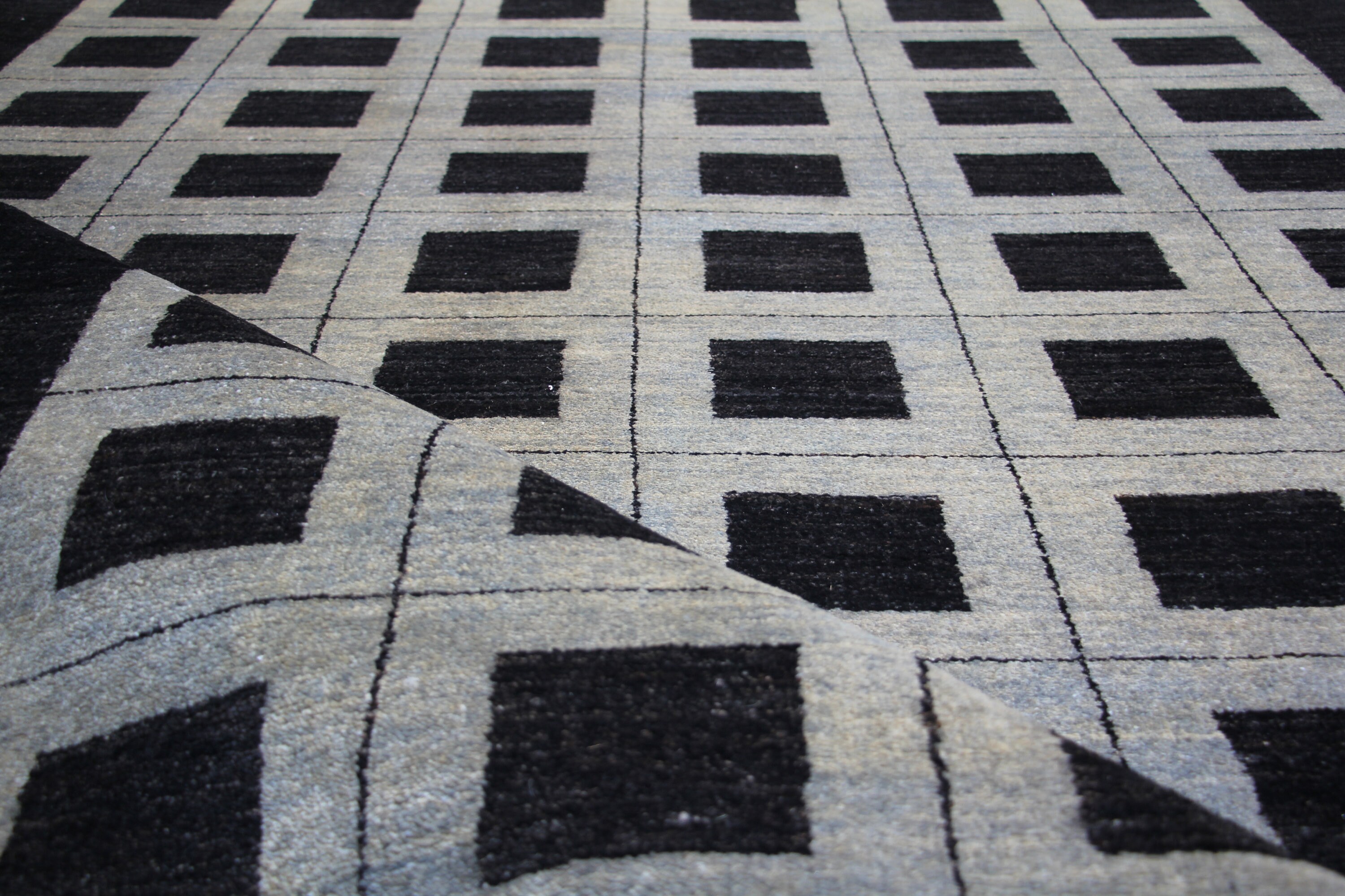 Black and grey rug living room rug bedroom rug office rug | Etsy