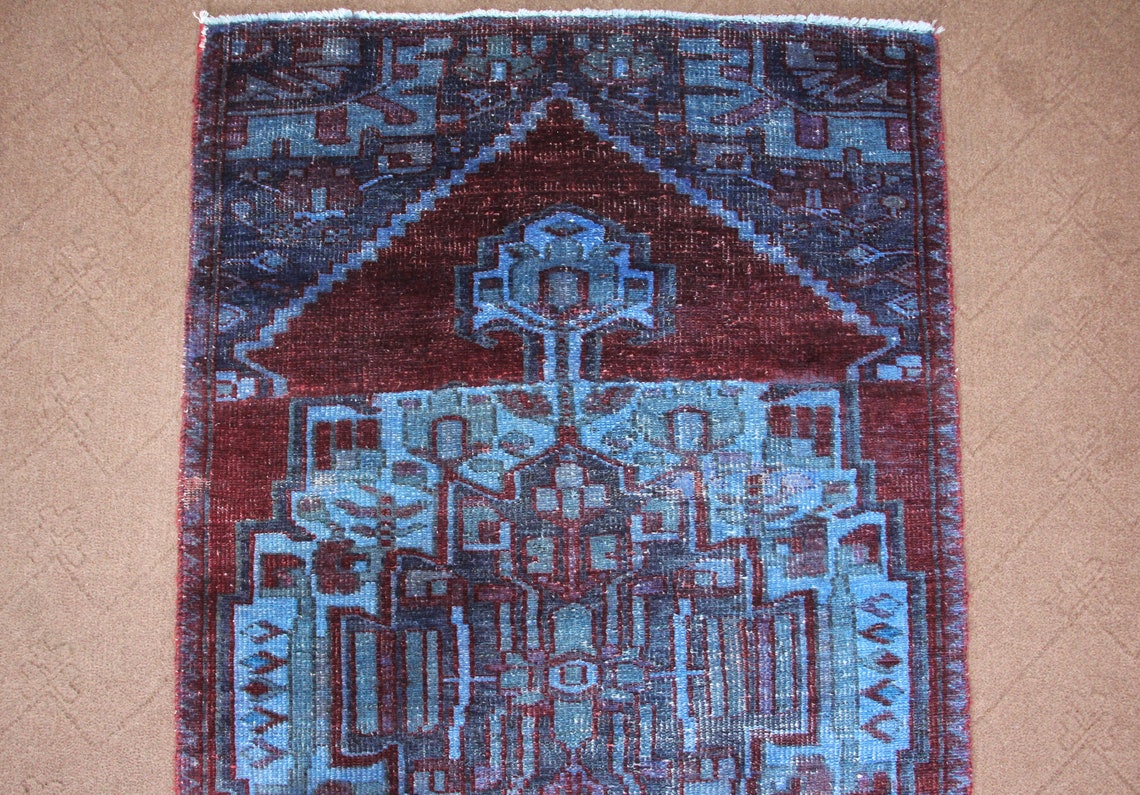 96 cm x 171 cm/3.1' x 5.6' unique blue rug vintage | Etsy