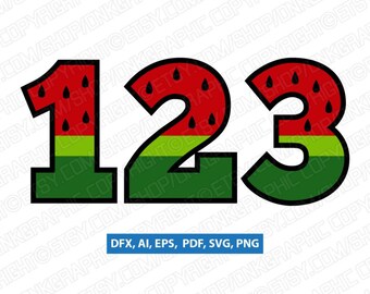 Watermelon number | Etsy