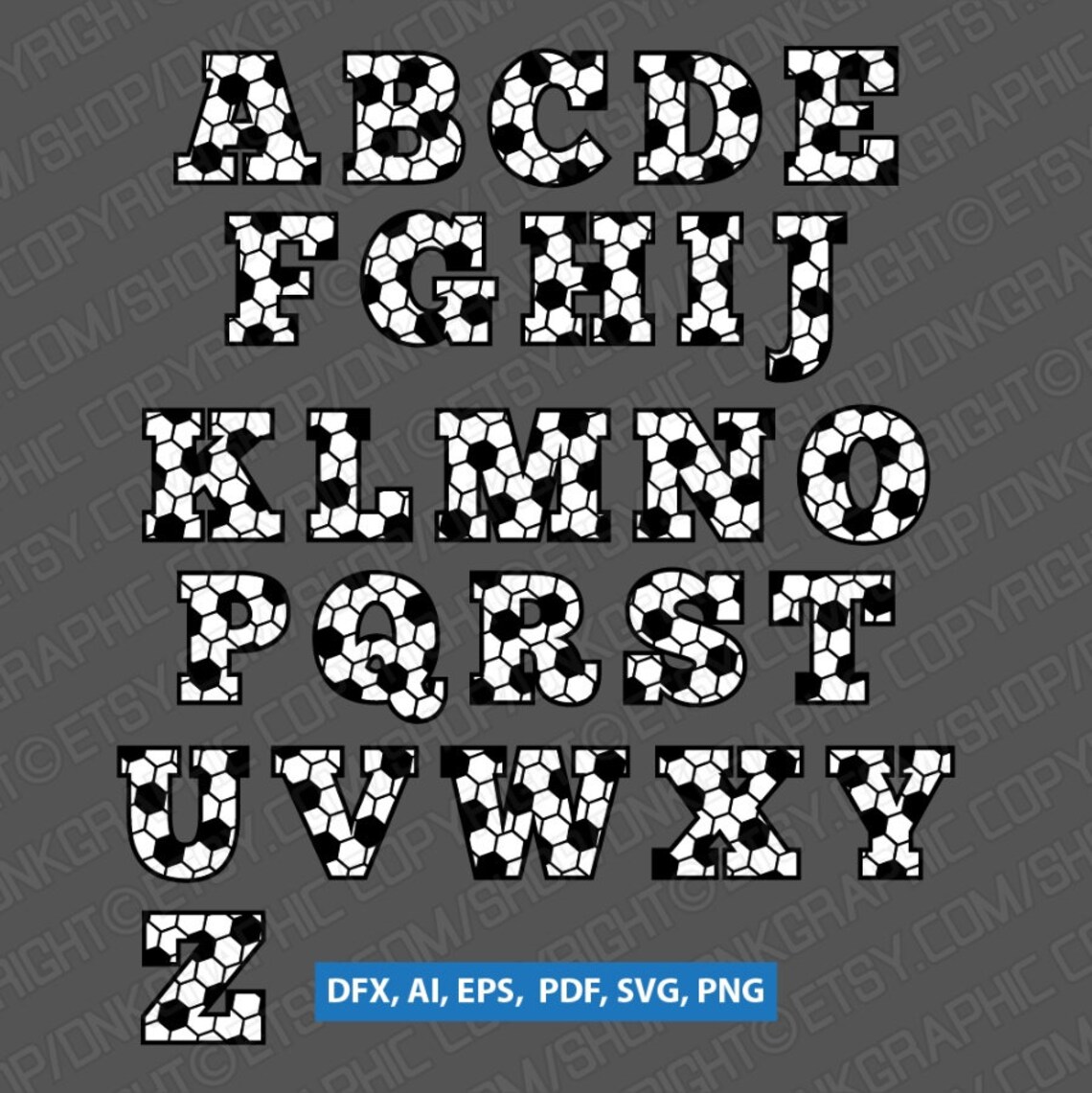 Soccer Ball Football Team Letters Fonts Alphabet Lettering | Etsy