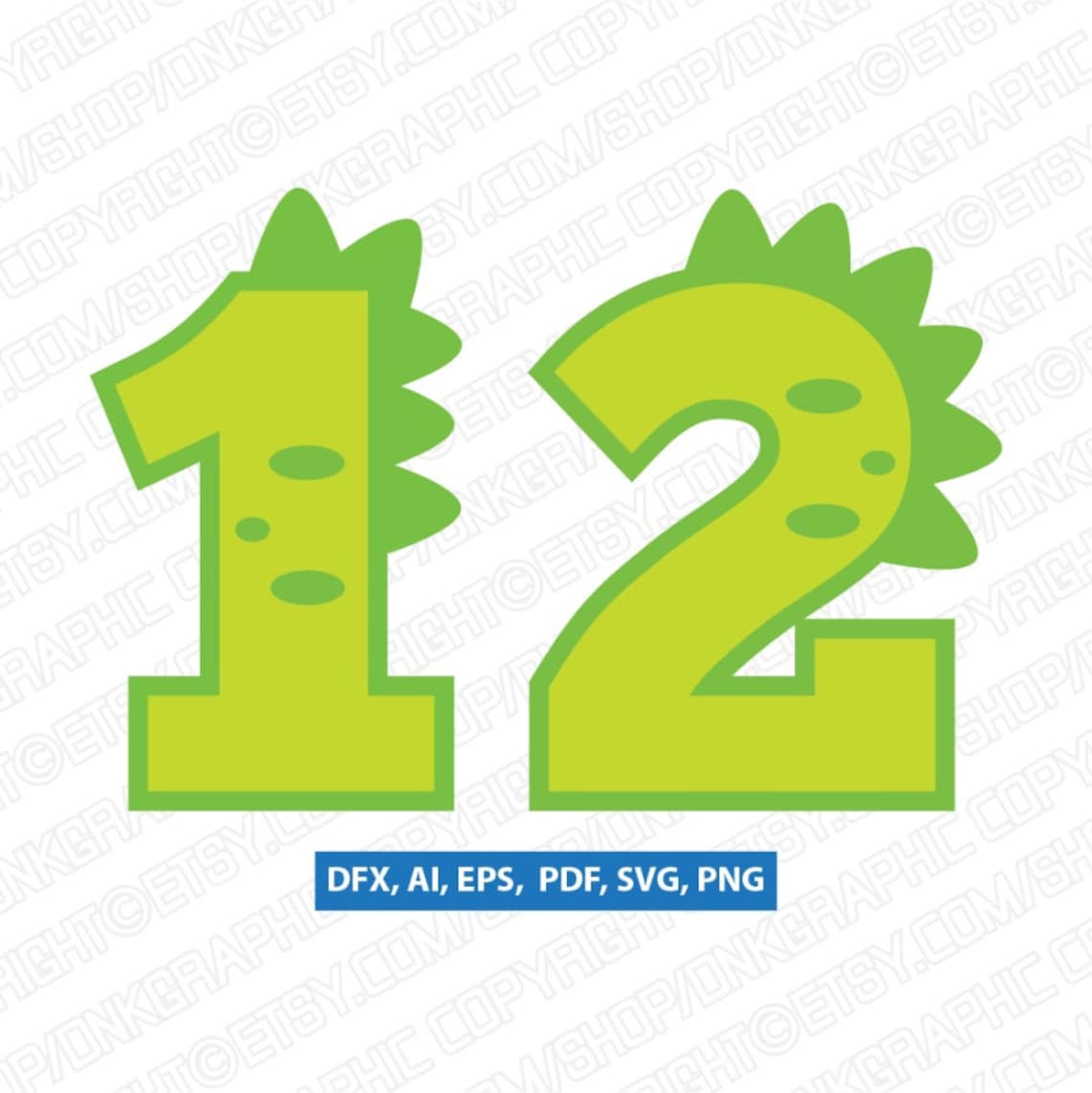 Dinosaurs Numbers SVG 0-9 Birthday Party Printable SVG Vector | Etsy