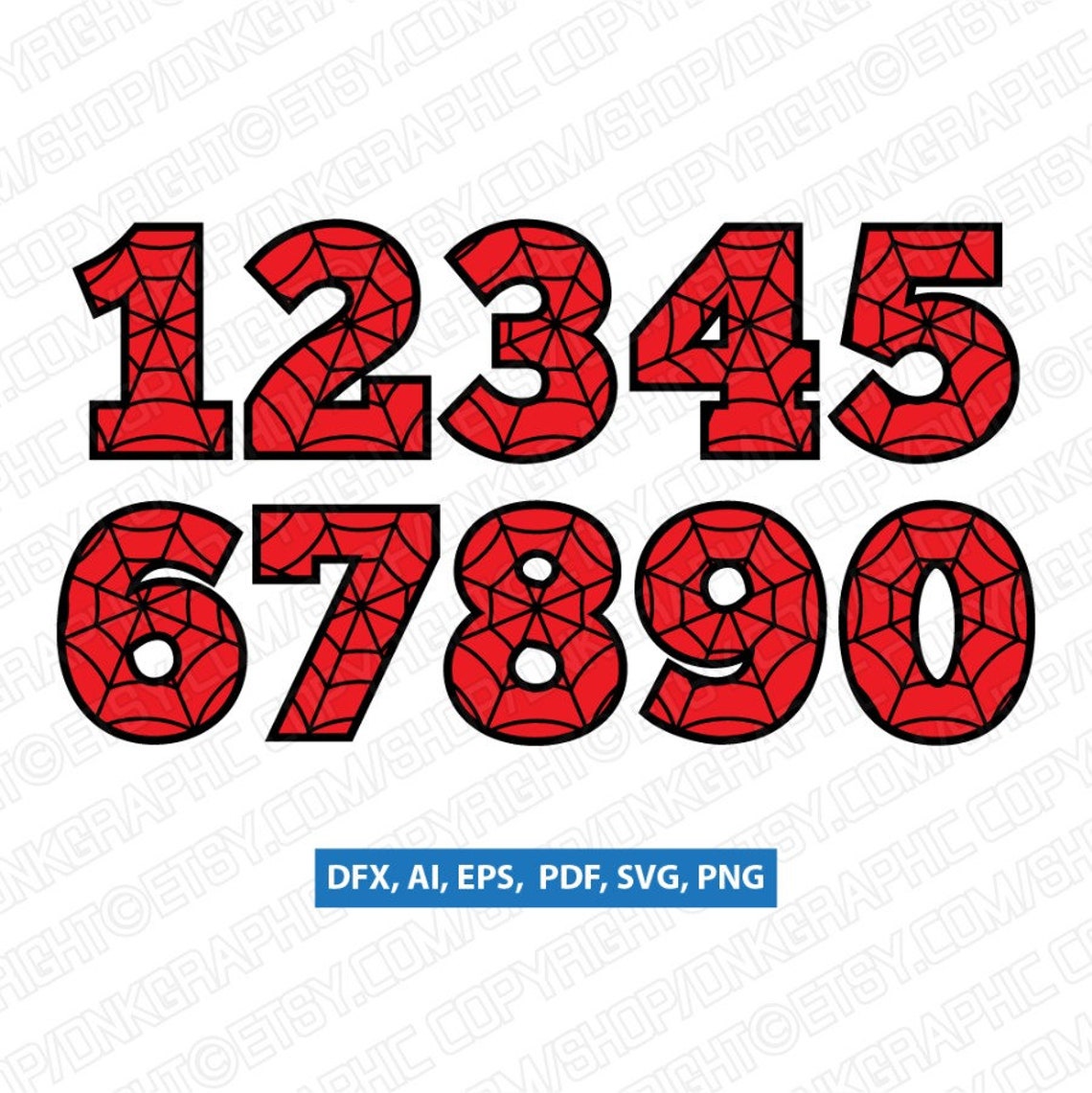 SpiderWeb Spiderman Numbers 0-9 Birthday Party SVG Vector | Etsy