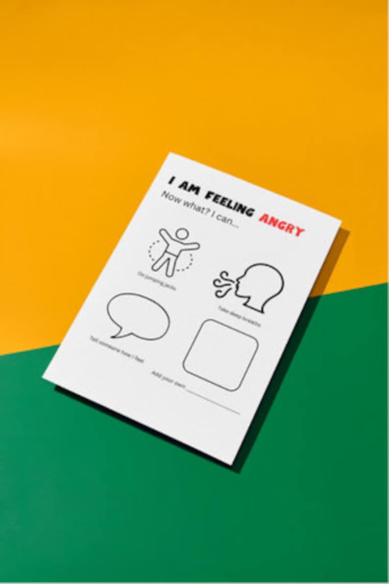 Angry Feelings Worksheet - Etsy