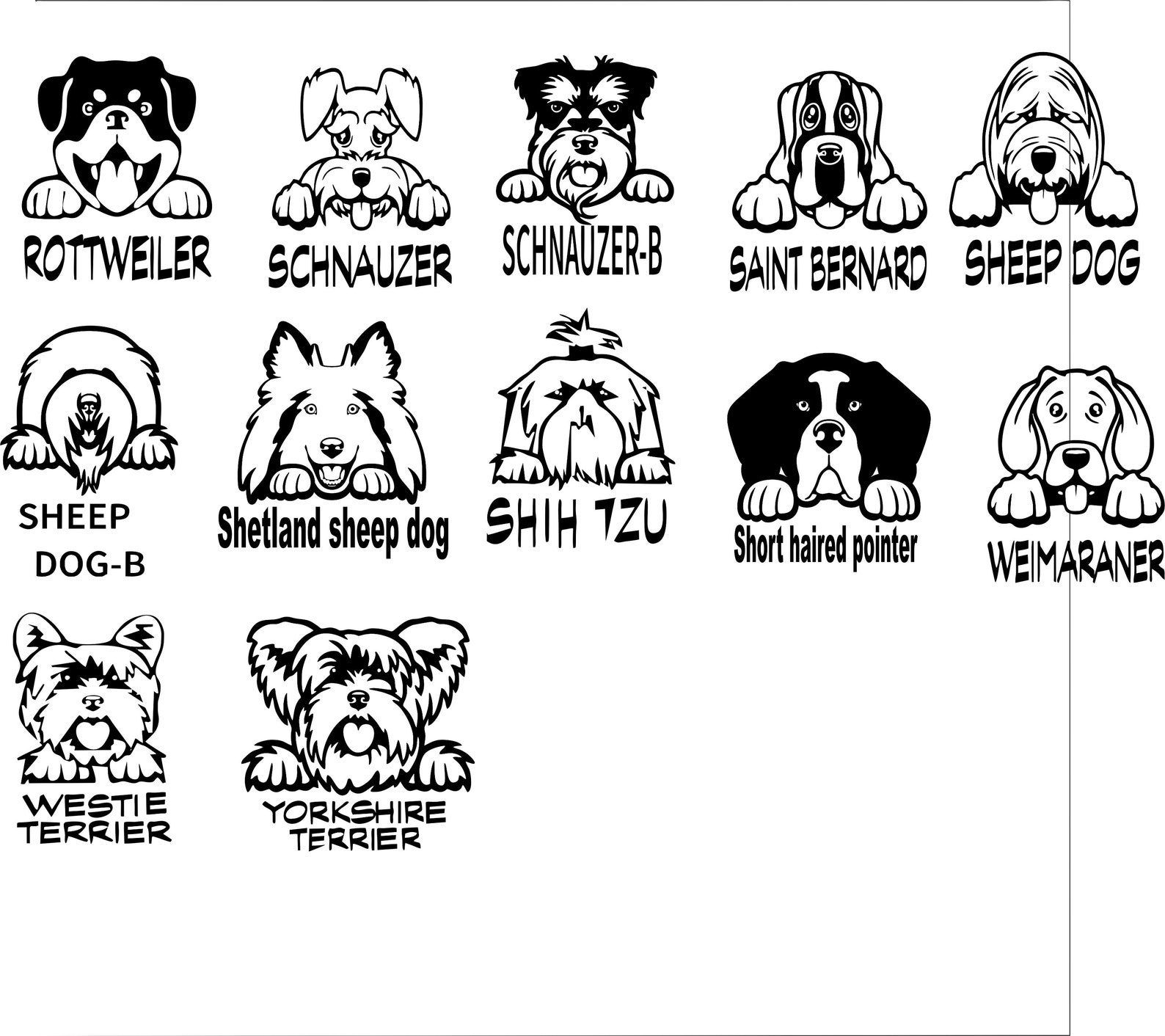 Smiling dog decals custom dog lover gift. Dog face decal for | Etsy