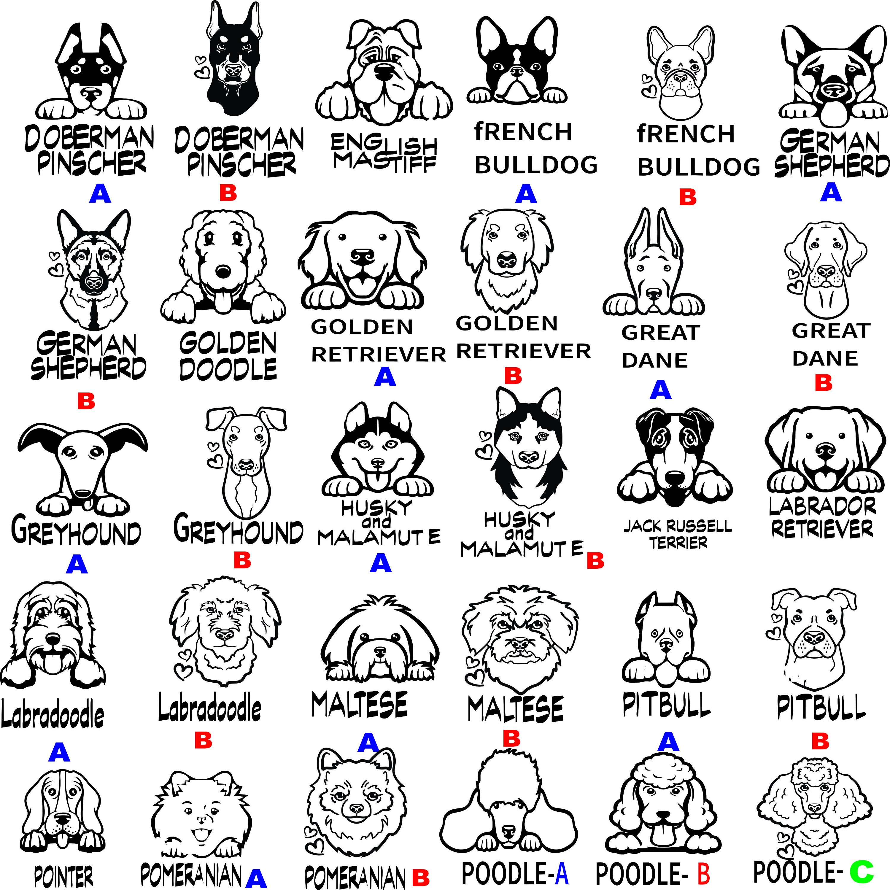 Smiling Dog Decals Custom Dog Lover Gift. Dog Face Decal for | Etsy