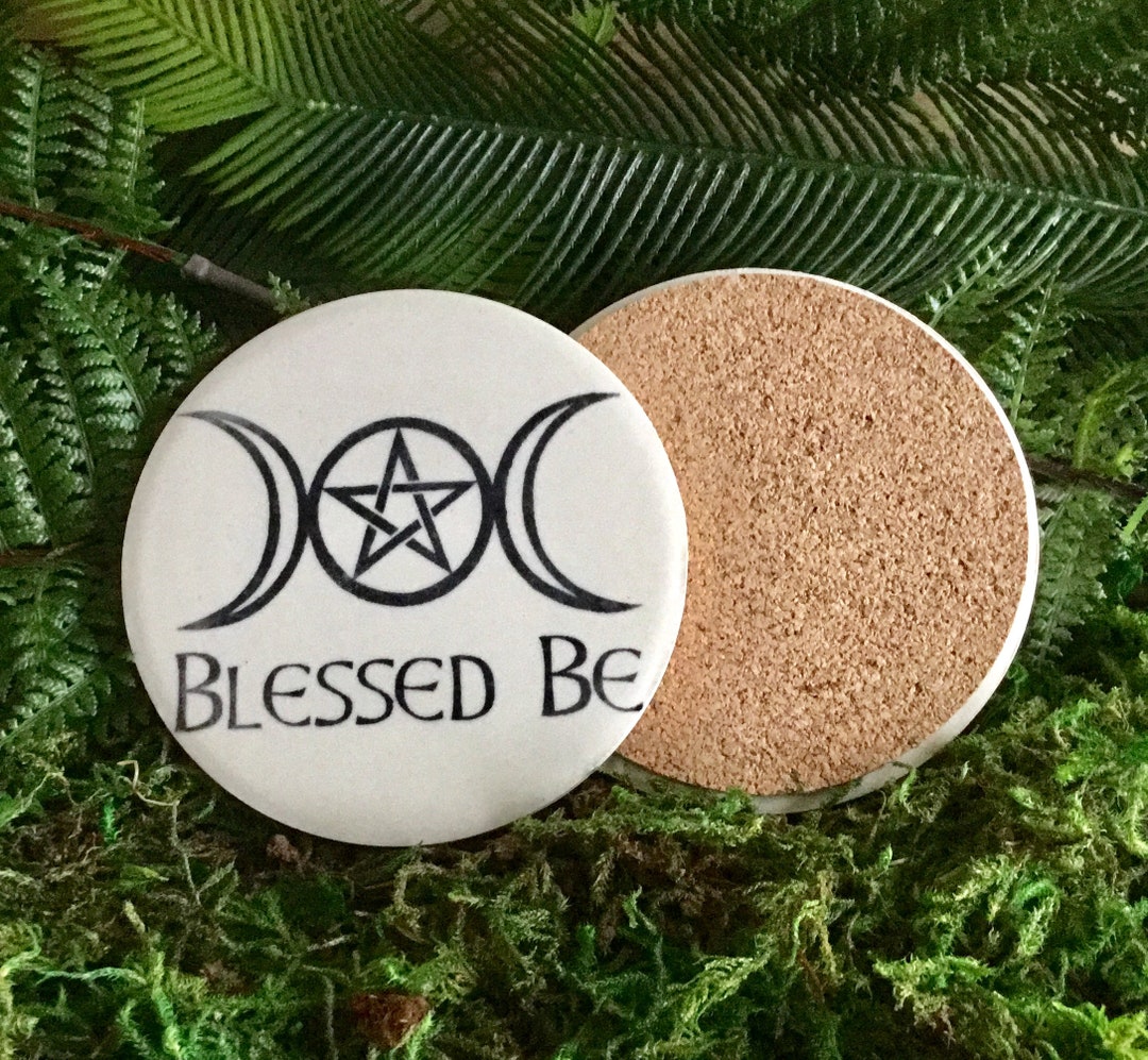 Blessed Be Triple Moon Pentacle 4 Hand Painted Ceramic - Etsy