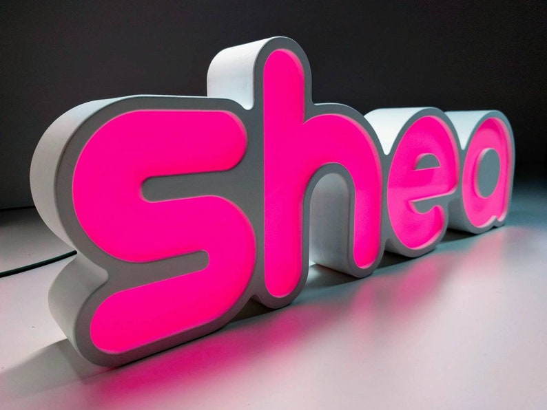 Personalised Name Light. Custom Made Illuminated LED Sign. Freestanding ...