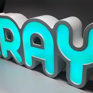 Personalised Name Light. Custom Made Illuminated LED Sign. Freestanding ...