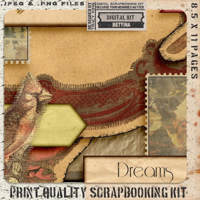 Bettina Digital Scrapbooking Elements Print Quality Matches Etsy