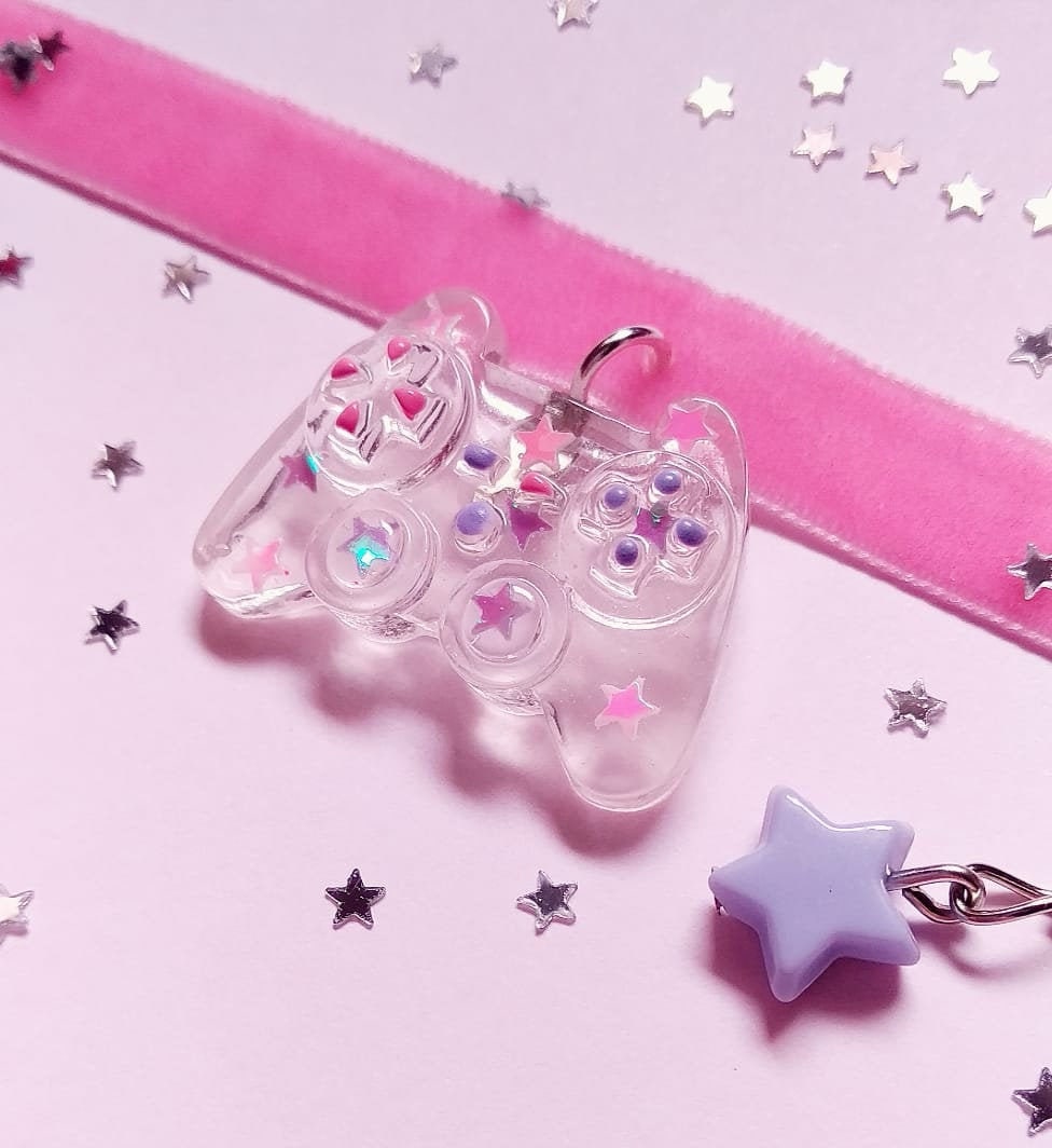 Transparent Control Pad With Kawaii Stars Resin Velvet - Etsy