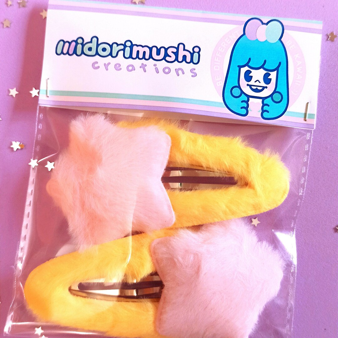 Super Cute Fluffy Stars Hairclip/party Kei Pastel Baby/ Decora Fairy ...