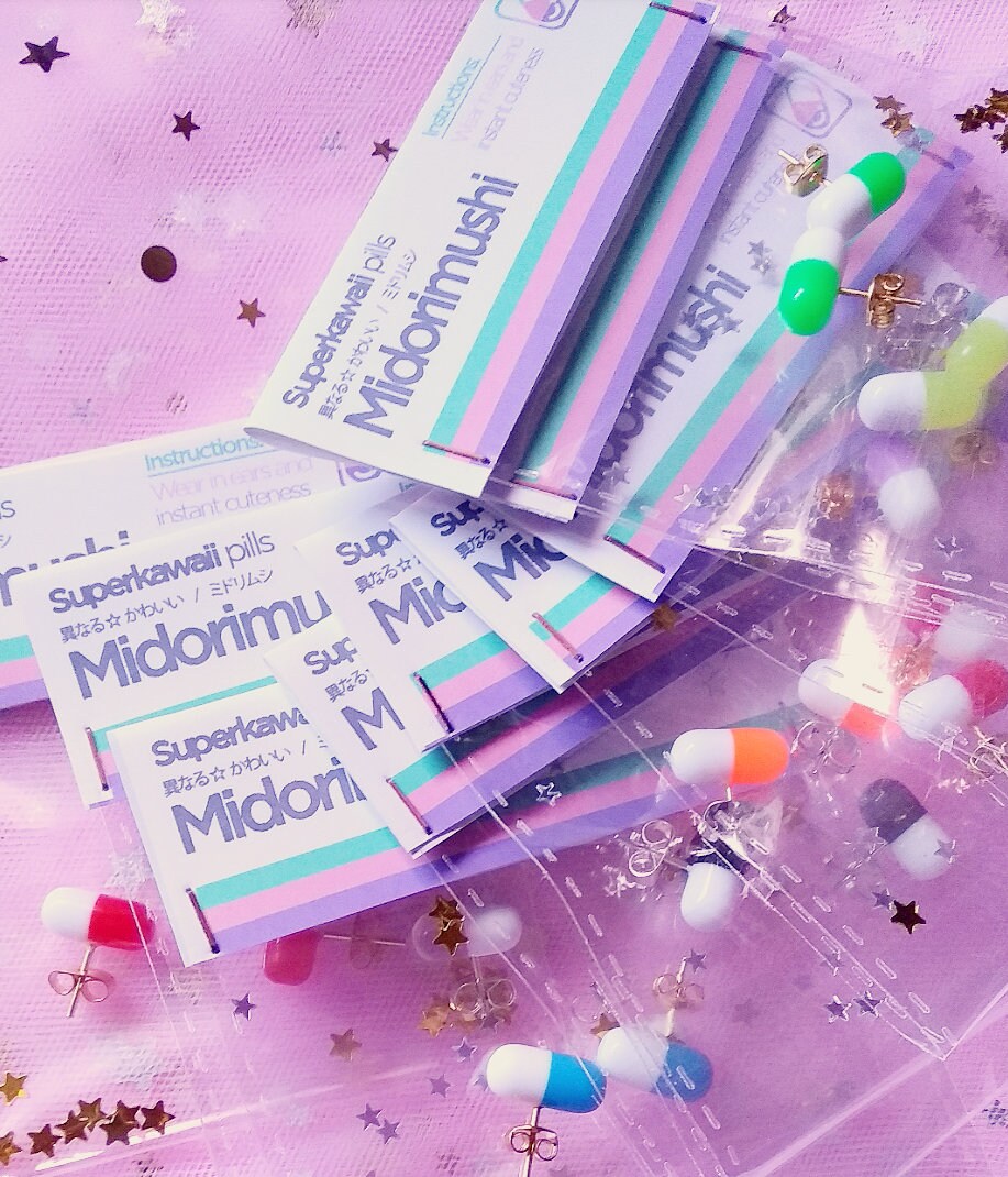 Yami Kawaii Pill Capsule Earrings / Pastel Menhera Creepy Cute | Etsy