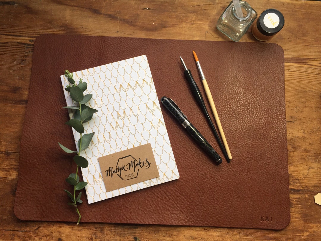 Calligraphy Blotter - Personalised Blotter - Calligraphy Leather Desk ...