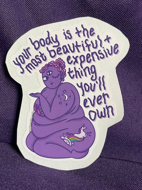 Body Positive Babe Punk Tattoo Mantra Sticker Self Love | Etsy