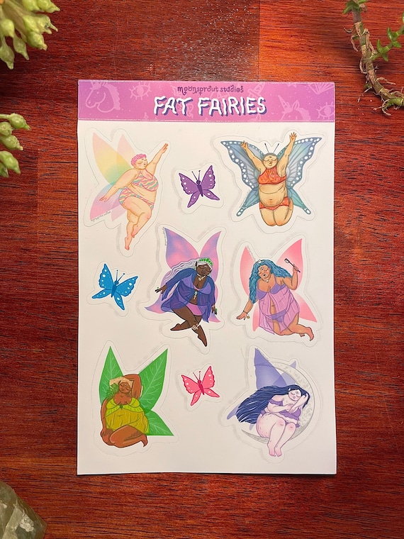 Body Positive Fairy Fat Plus Size Cottagecore Fae Sticker - Etsy