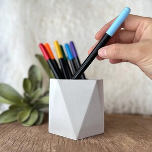 Tall Pentagonal Antiprism Pot | Geometric Concrete Planter | Cement ...