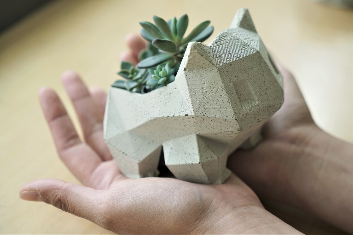 Bulbasaur Pokemon Geometric Concrete Planter Pot Cement - Etsy