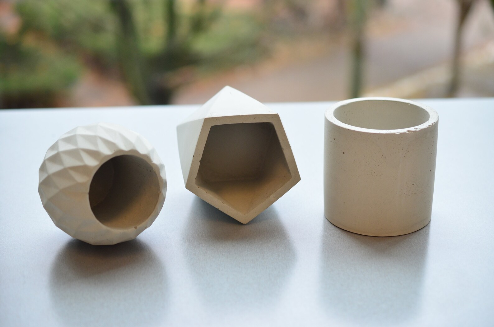 Tall Pentagonal Antiprism Pot | Geometric Concrete Planter | Cement ...