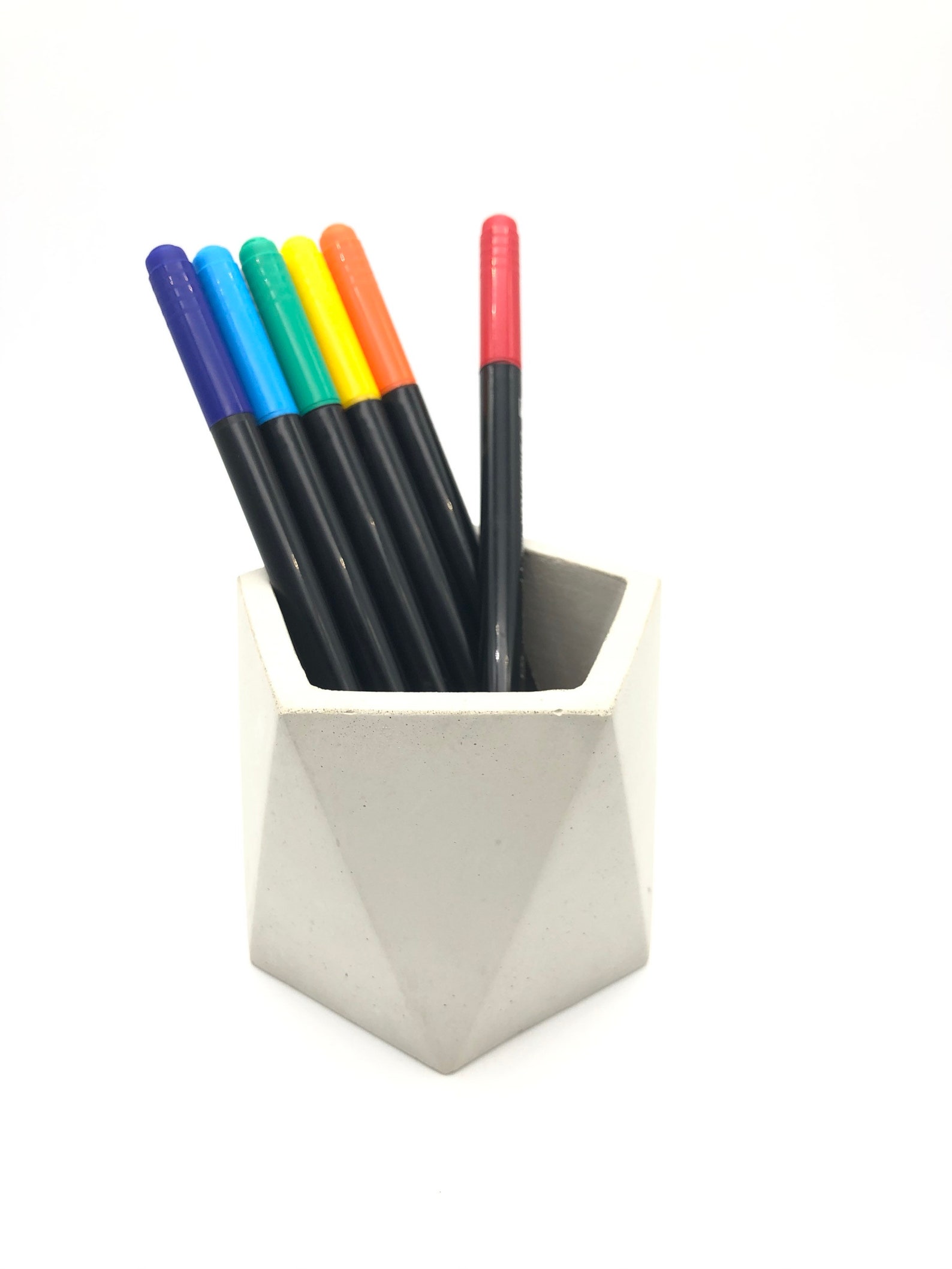 Tall Pentagonal Antiprism Pot | Geometric Concrete Planter | Cement ...