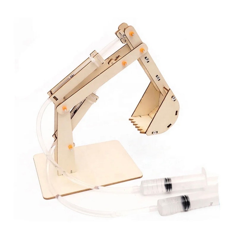 DIY Wooden Hydraulic Excavator Kit: STEM Educational Toy - Etsy