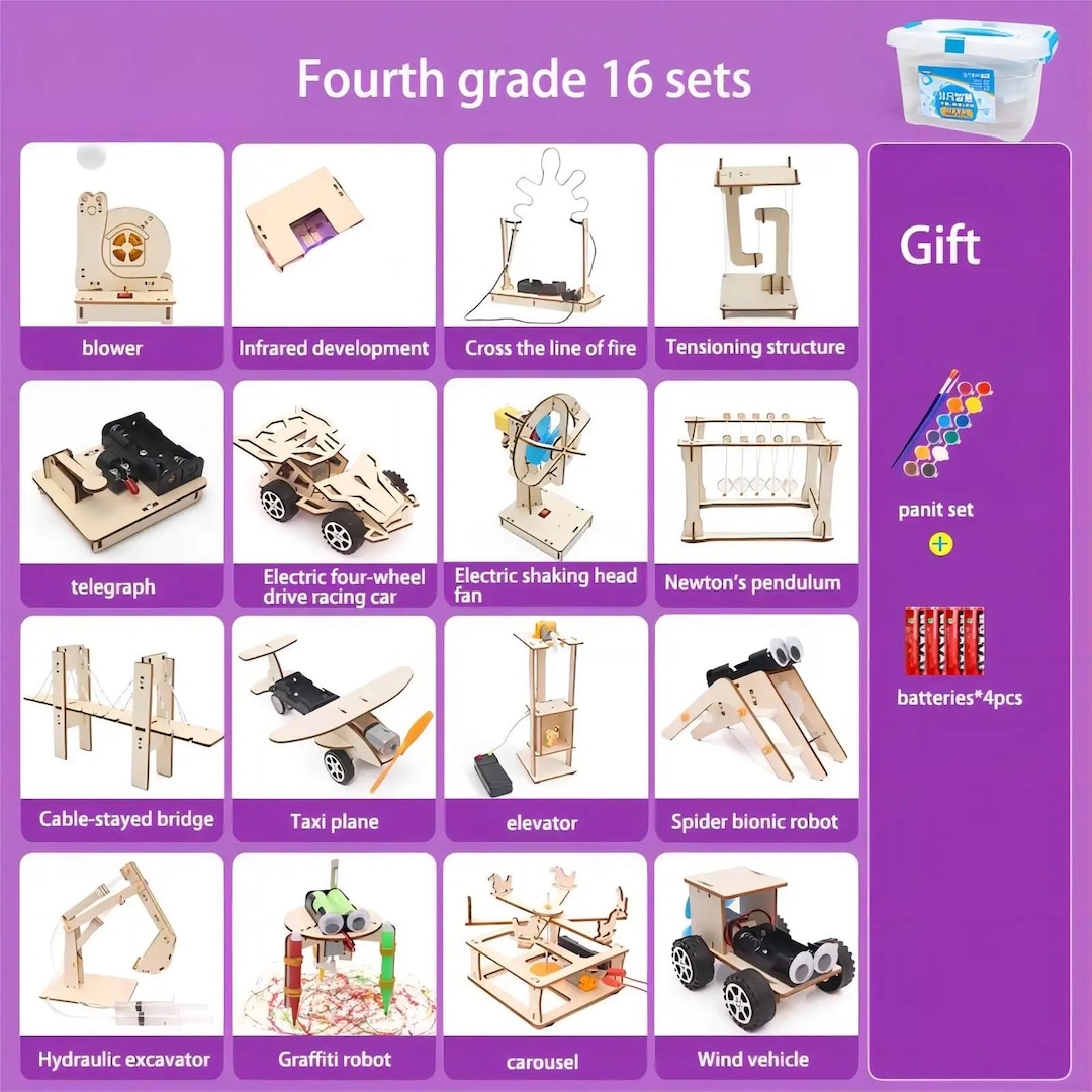 DIY Assembly 16 STEM Kit Sets Bundle Box for 4th Grade Educational Toys ...