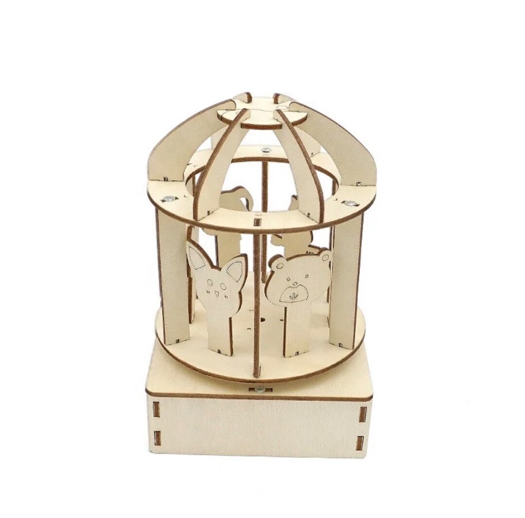 DIY Kit Build Wooden Merry Go Round Carousel • Educational STEM Science ...