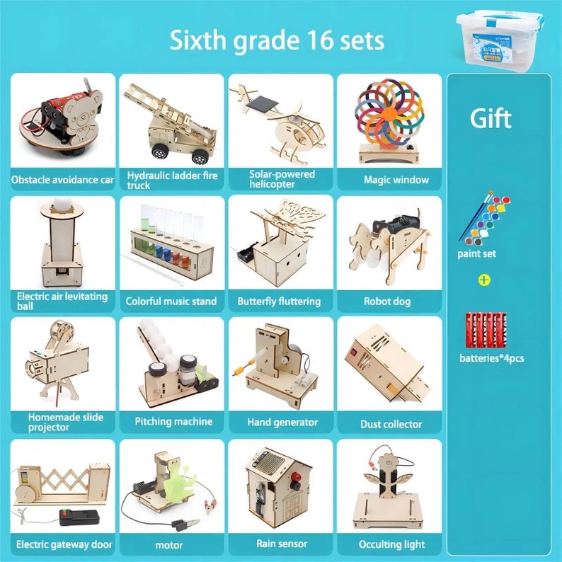 DIY Assembly 16 STEM Kit Sets Bundle Box for 6th Grade Educational Toys ...