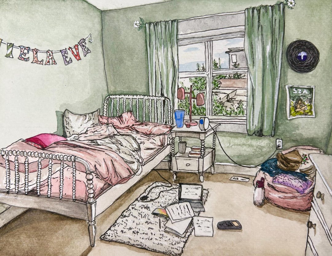 Custom Room Watercolor Painting - Etsy