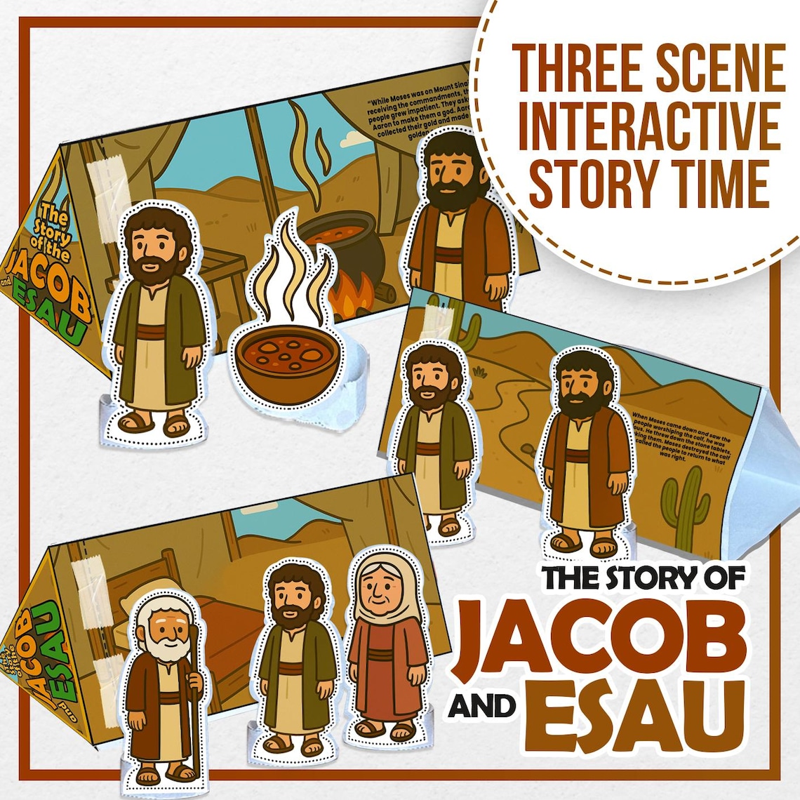 Jacob and Esau Bible Craft | Finger Puppets, Paper Dolls, Interactive ...