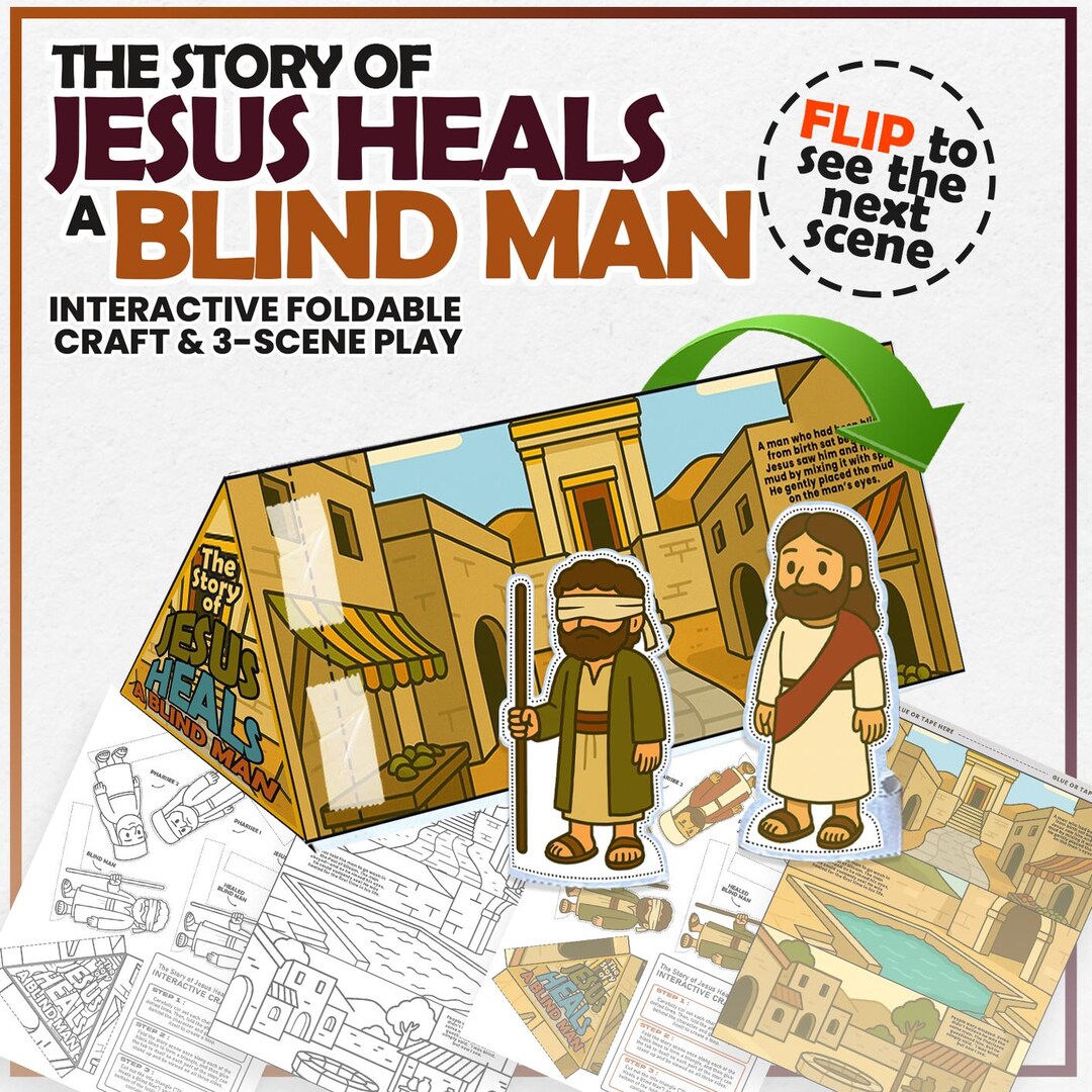 Jesus Heals a Blind Man Bible Craft | Finger Puppets, Paper Dolls ...