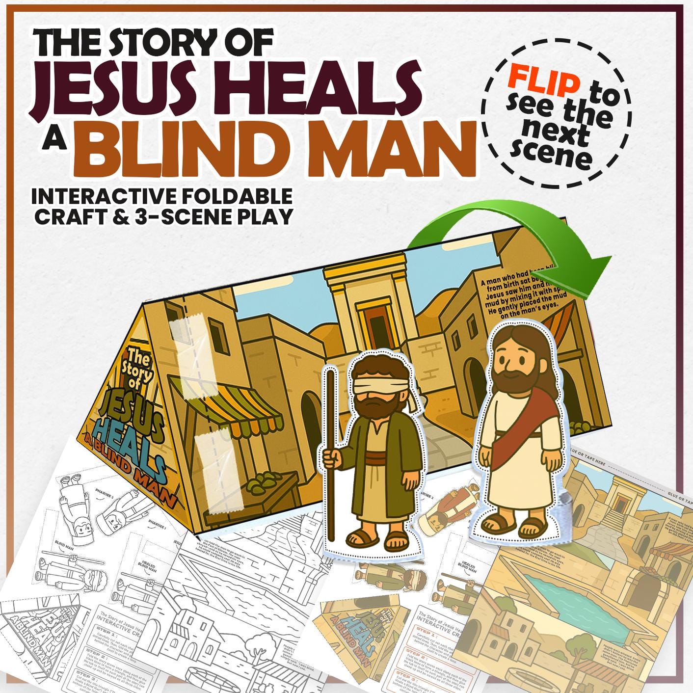Jesus Heals a Blind Man Bible Craft | Finger Puppets, Paper Dolls ...