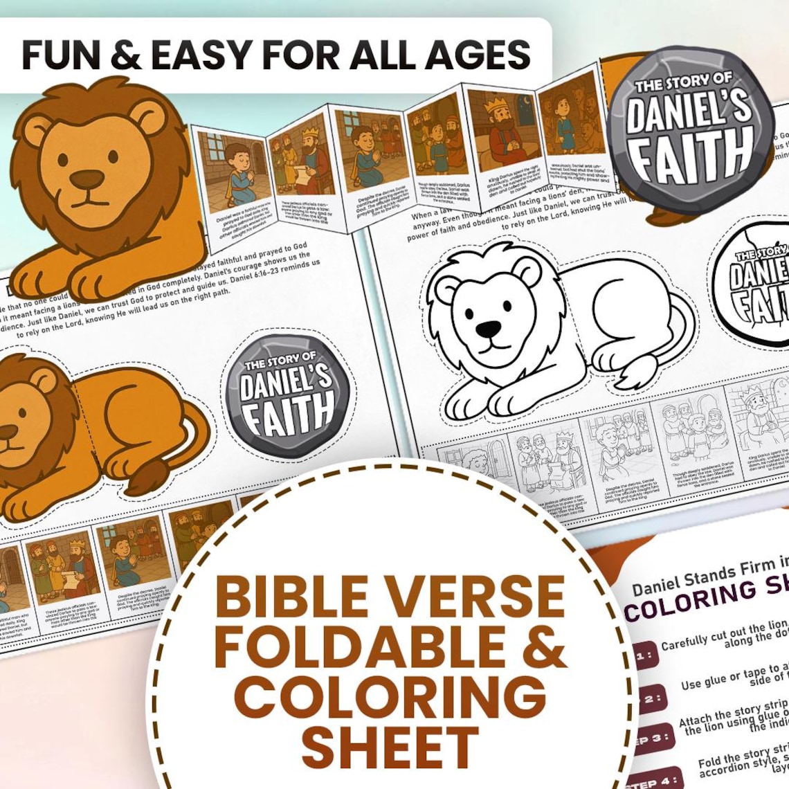 Instant Download Daniel and the Lions Den Foldable Craft Activity ...