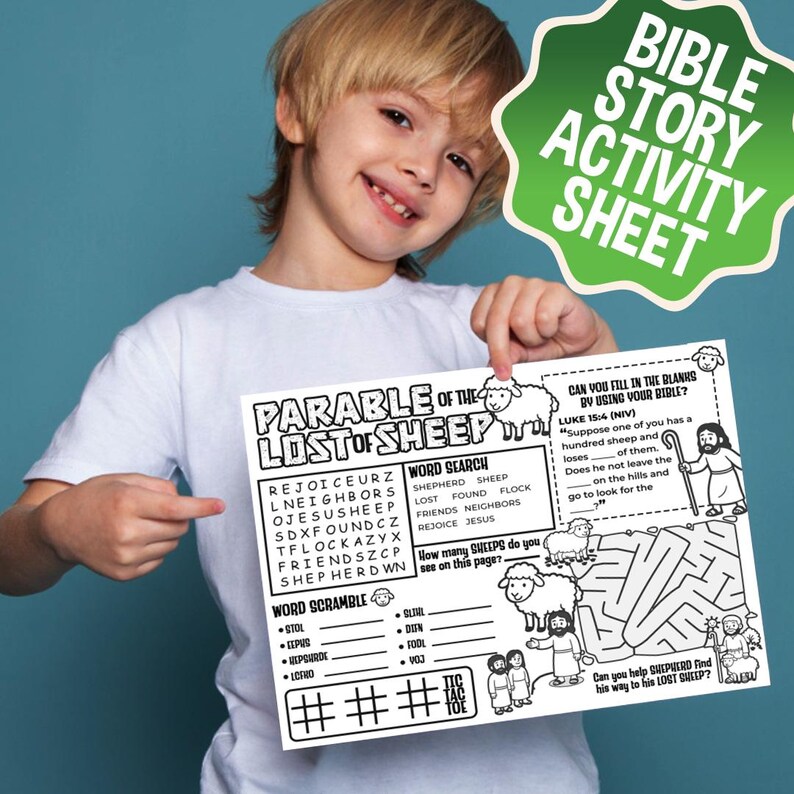 Lost Sheep Parable Activity Sheet – Instant Download, Great Craft for ...