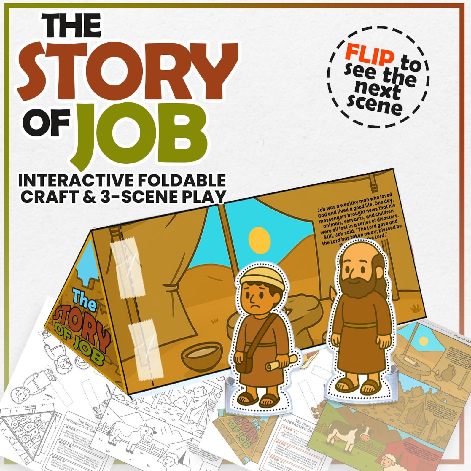 Job Bible Story Craft | Finger Puppets, Paper Dolls, Interactive ...