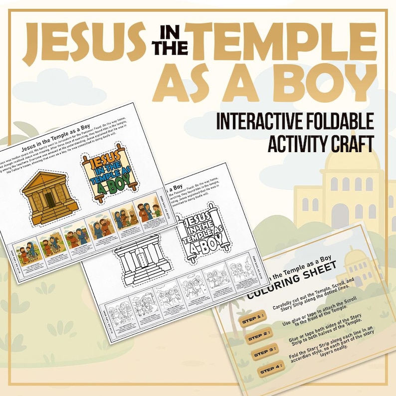 Jesus in the Temple as a Boy Instant Download, Great for Christian Kids ...