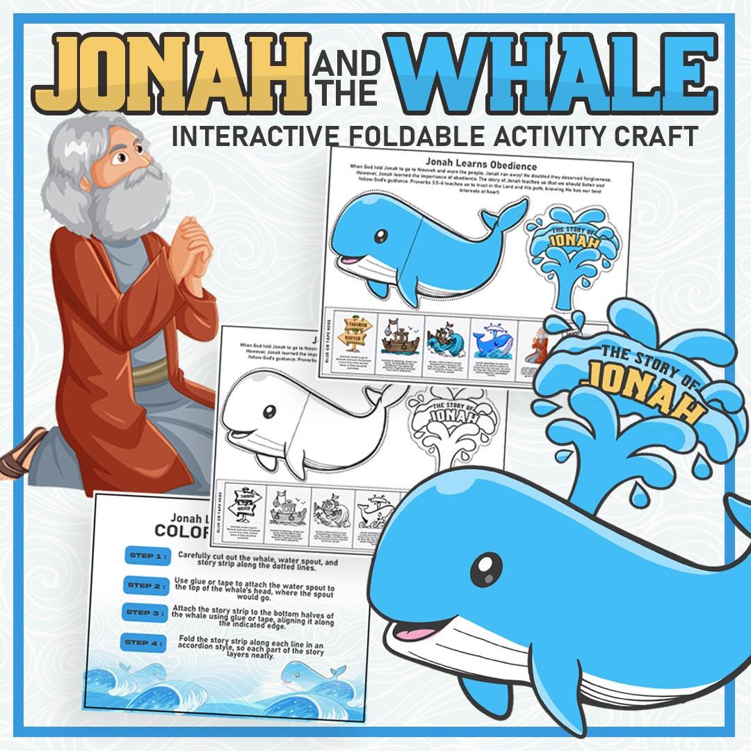 Jonah and the Whale Craft Kit – Instant Download, Great for Christian ...