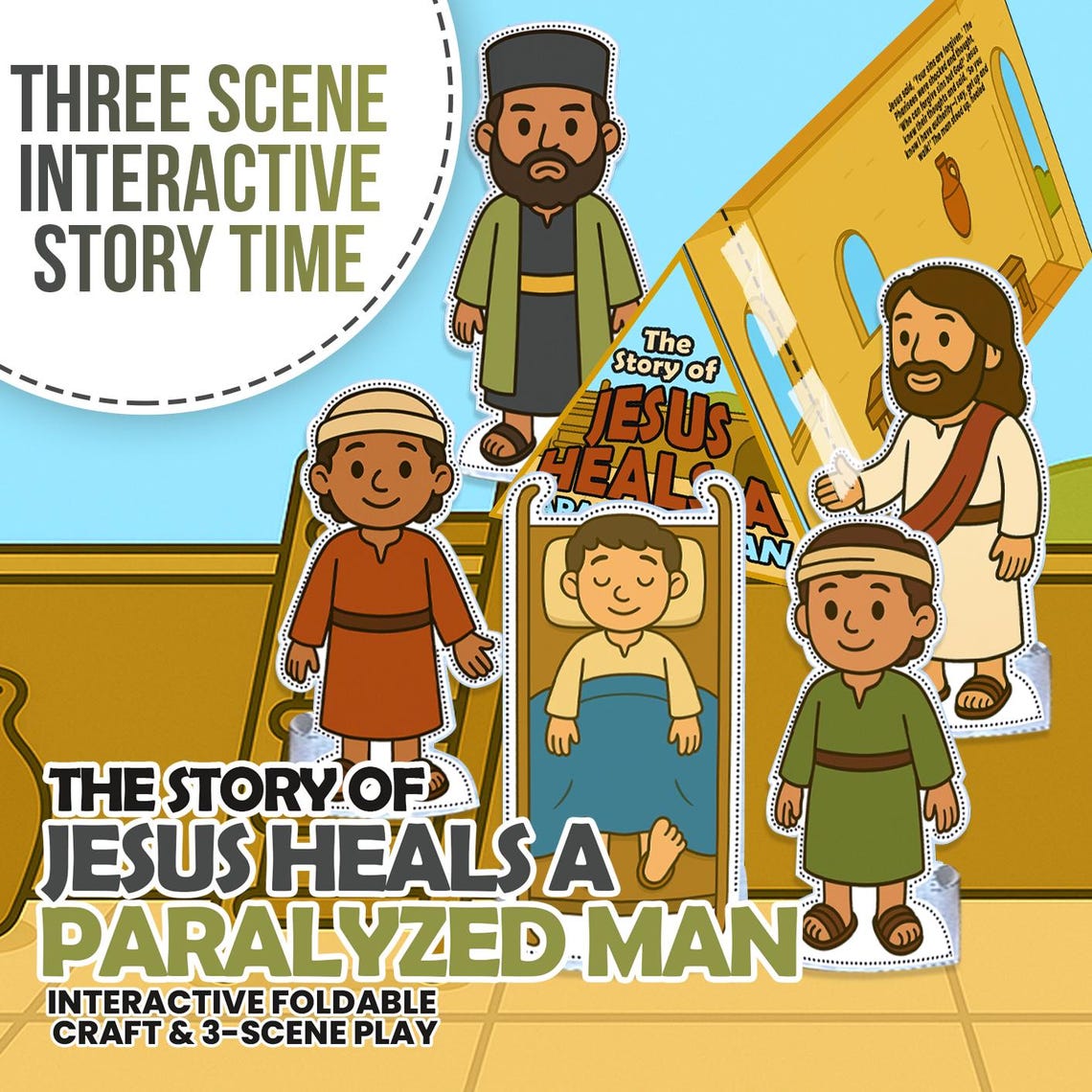 Jesus Heals a Paralyzed Man Craft | Finger Puppets, Paper Dolls ...